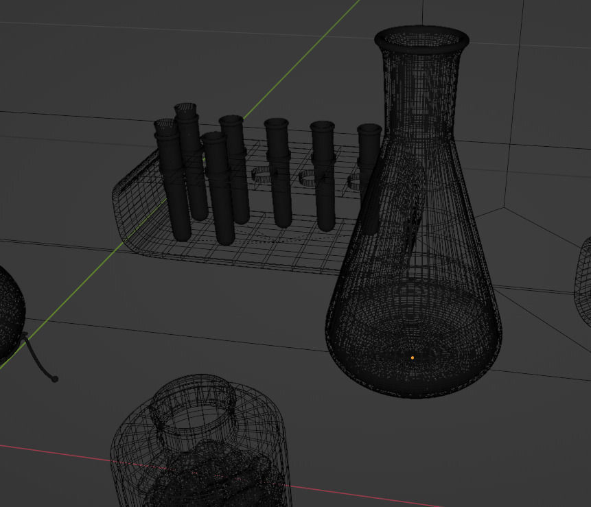 Chemical flasks set 3D model | CGTrader