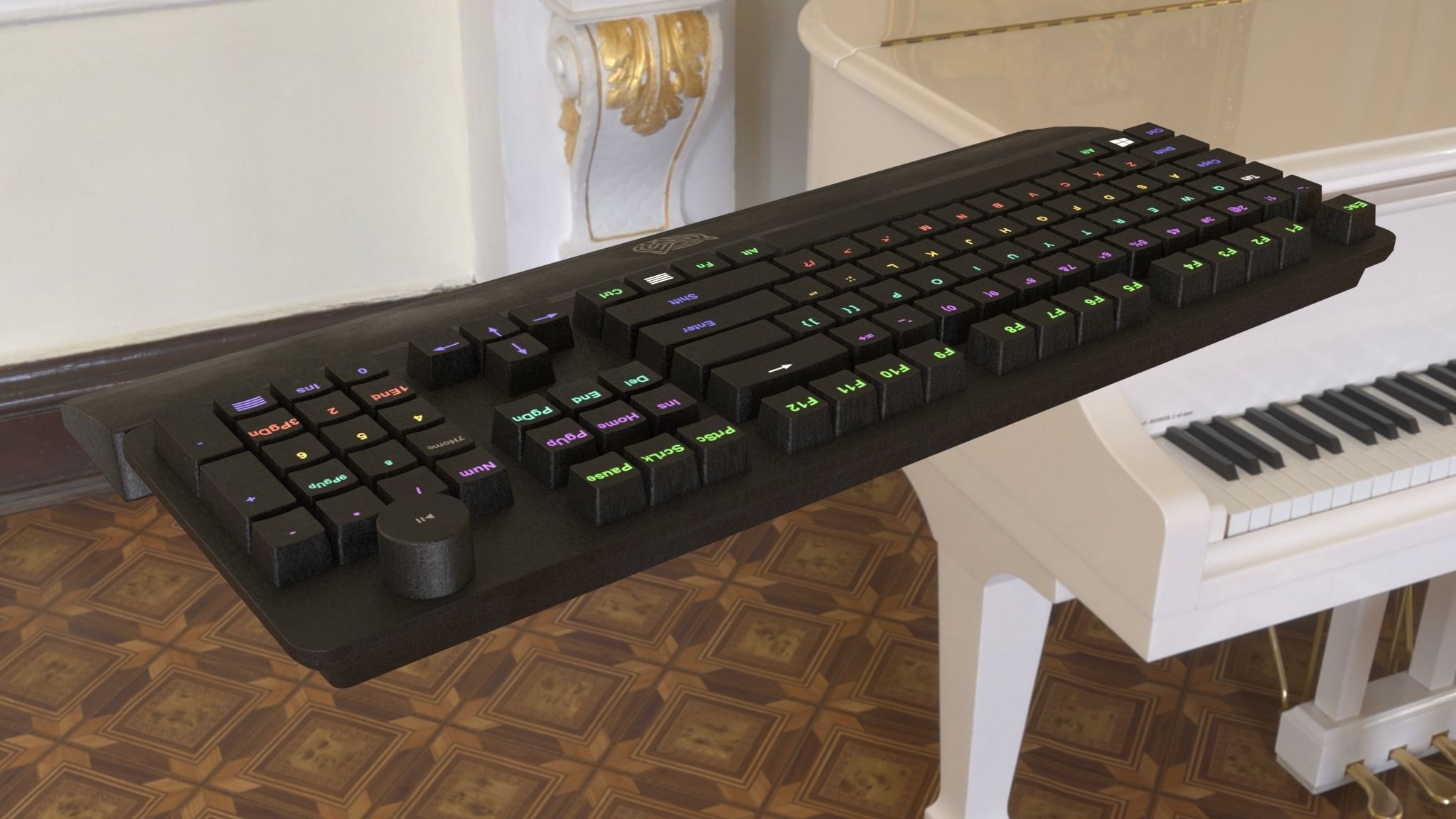 3D model Mechanical Keyboard with Lights VR / AR / low-poly | CGTrader