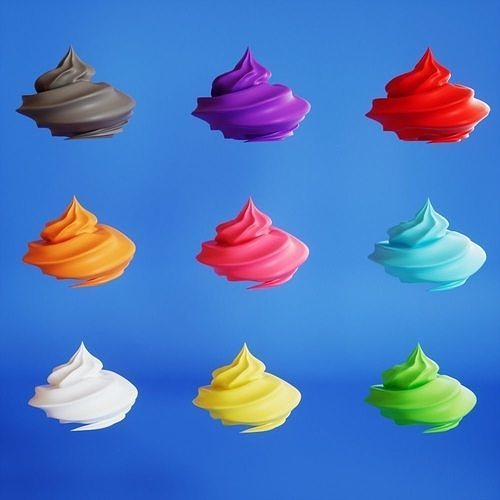 6 cream model 3D model | CGTrader