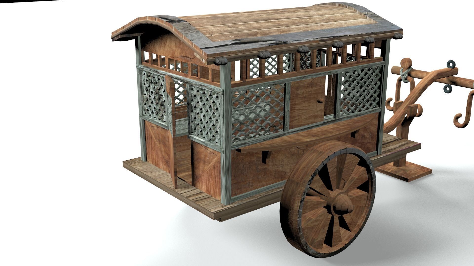 Old Chinese Qin-Han Dynasty Style Horse Drawn Carriage 3D model | CGTrader