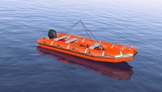 SOLAS RESCUE BOAT RHIB 3D model | CGTrader