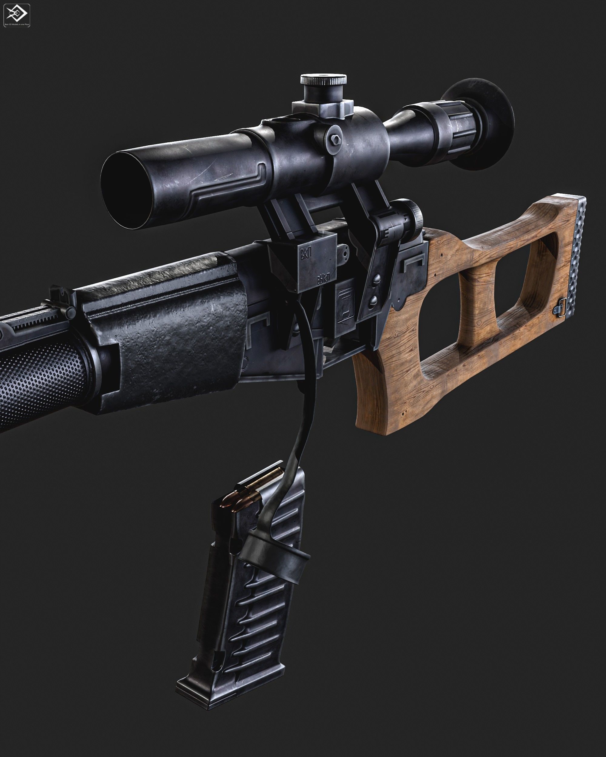 3D model VSS Sniper Rifle VR / AR / low-poly | CGTrader