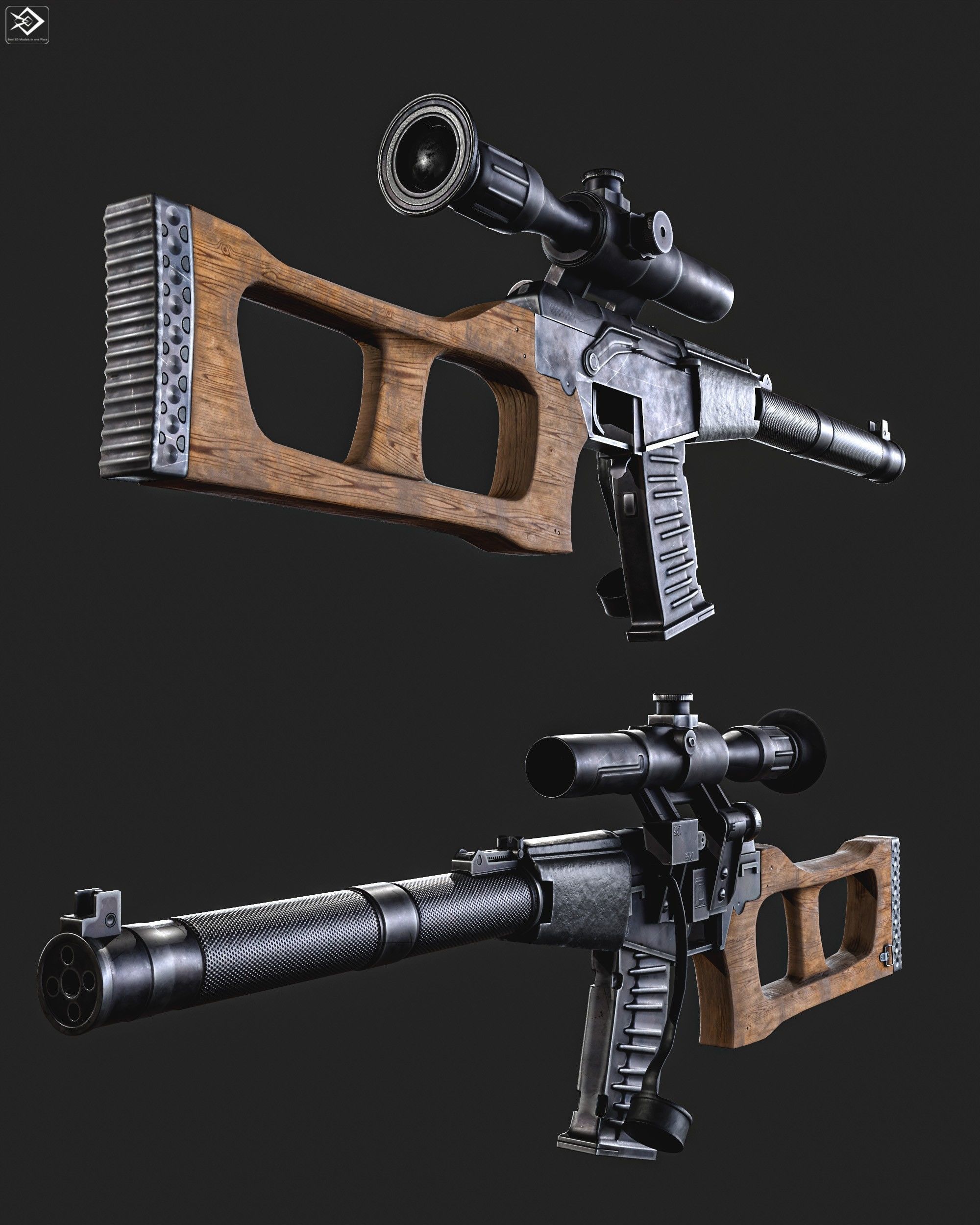 3D model VSS Sniper Rifle VR / AR / low-poly | CGTrader
