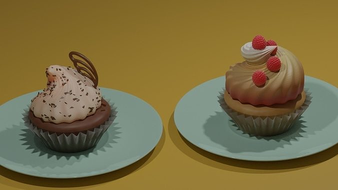 3D model Two cakes on plates VR / AR / low-poly | CGTrader