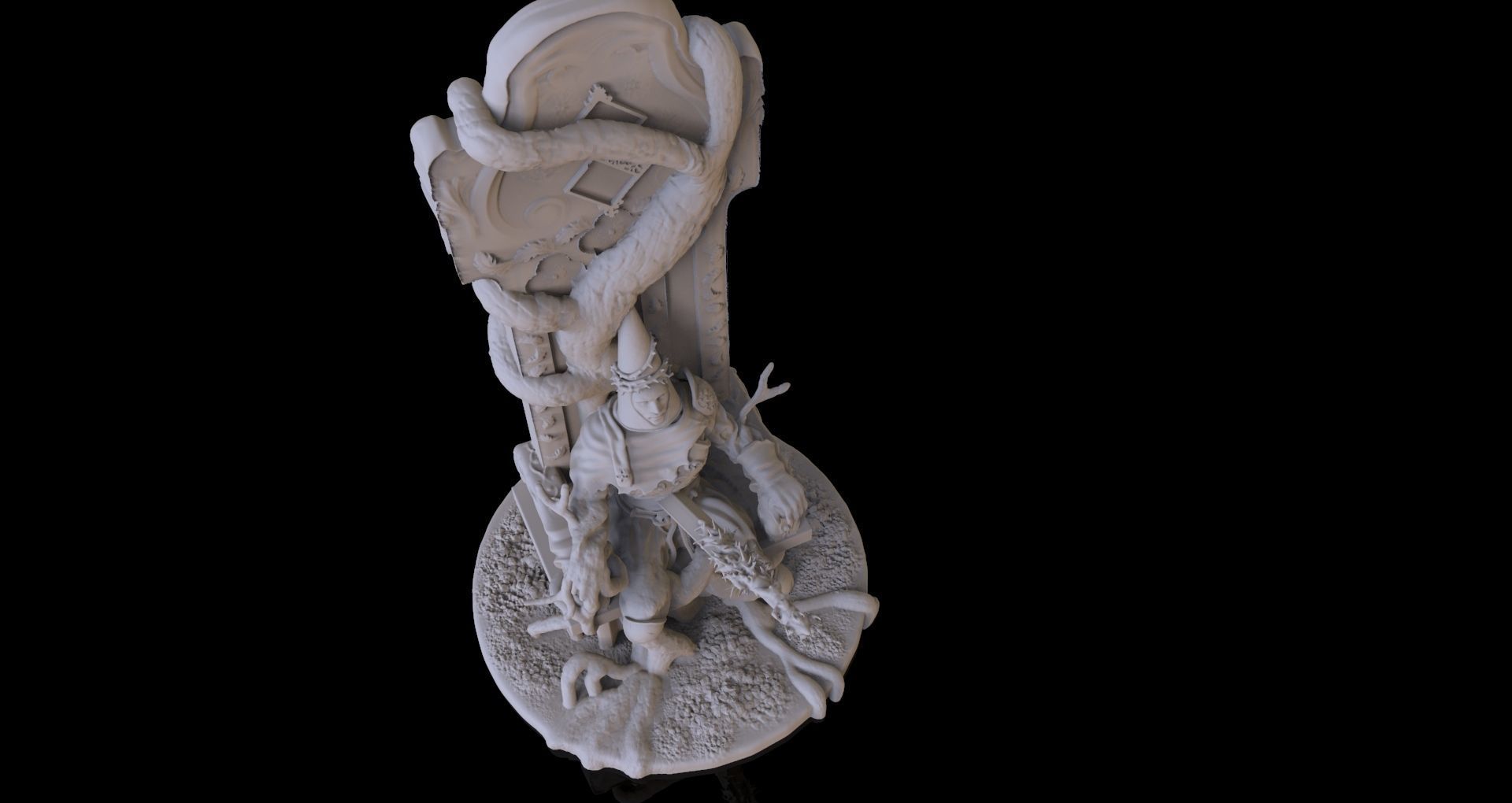 Blasphemous Fan Art Penitent One on Turned Throne 3D model | CGTrader