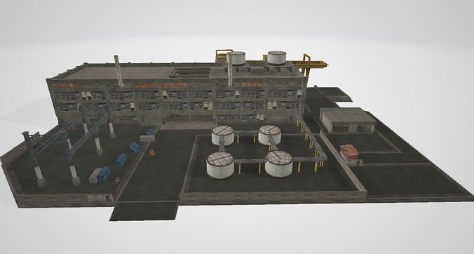 factory free fire 3D model rigged | CGTrader