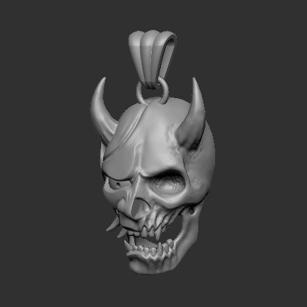 Pendant Oni Skull 3D model 3D printable | CGTrader