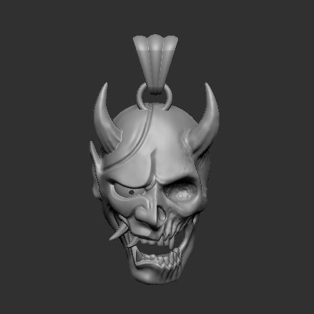 Pendant Oni Skull 3D model 3D printable | CGTrader