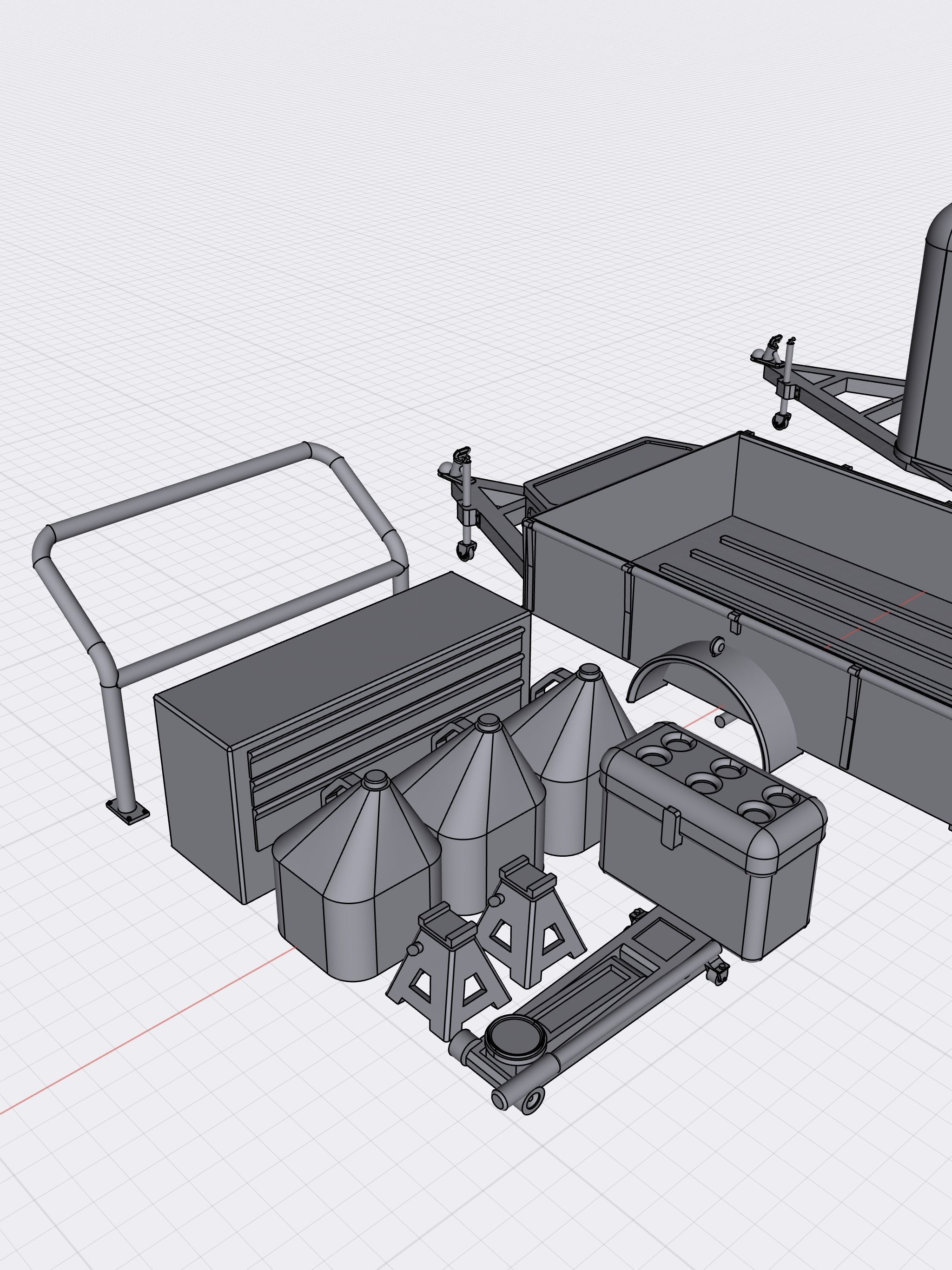Drag Week Trailer Accessories for Box Trailer or Diorama 3D model 3D ...