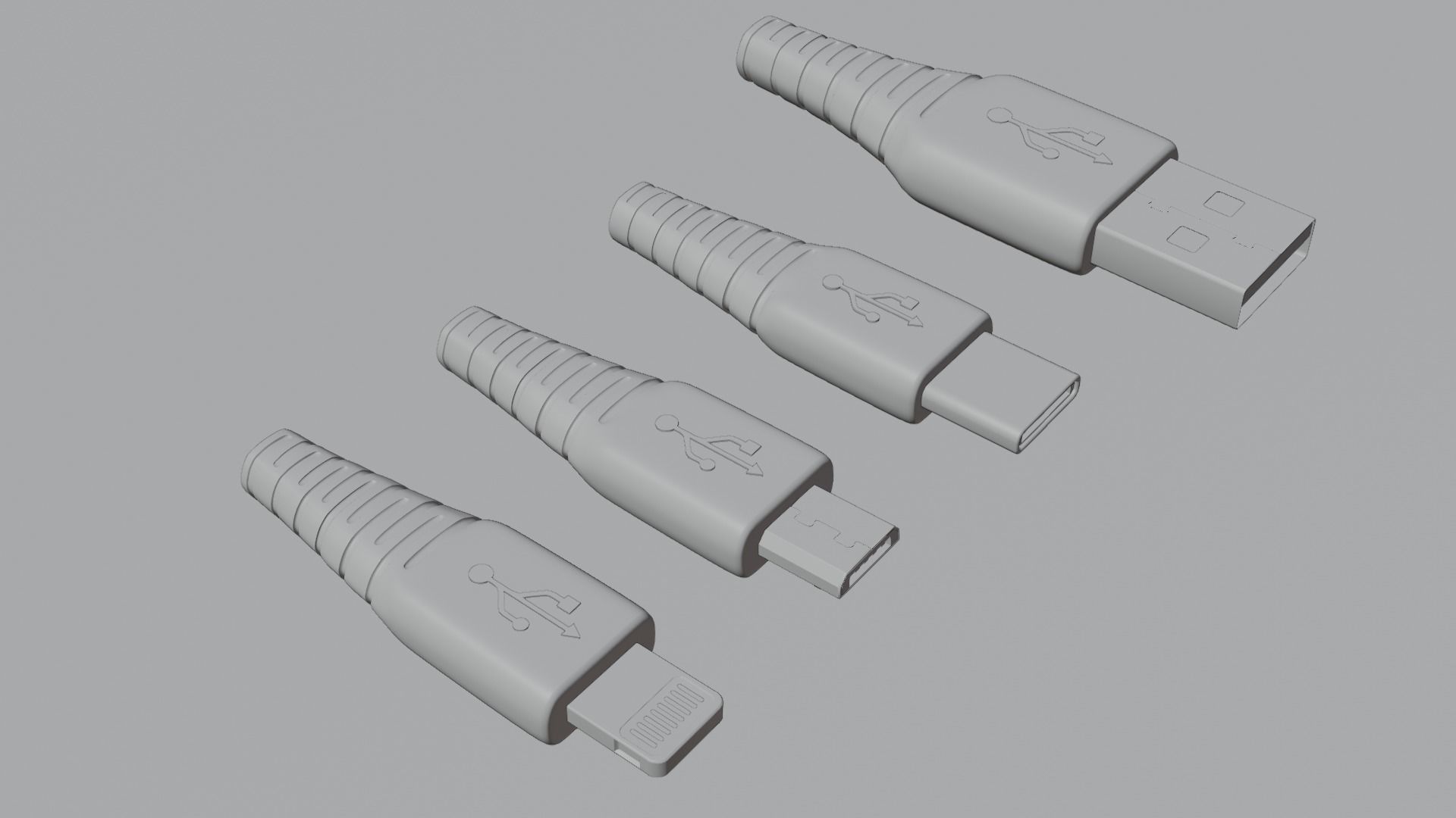 High-poly Charging pins set 3D model | CGTrader