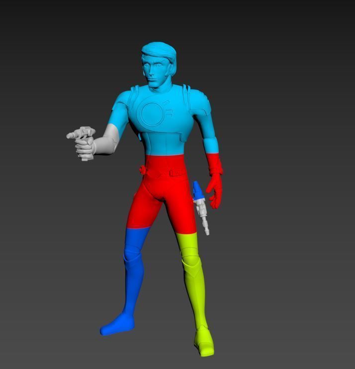 capitaine flam future -stl print3D-high poly model 3D model 3D ...