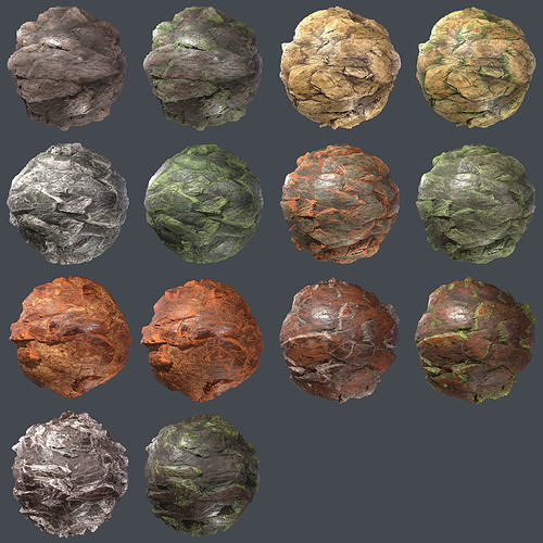 PBR Texture Pack 14 colors 7 rock shapes Seamless Texture | CGTrader