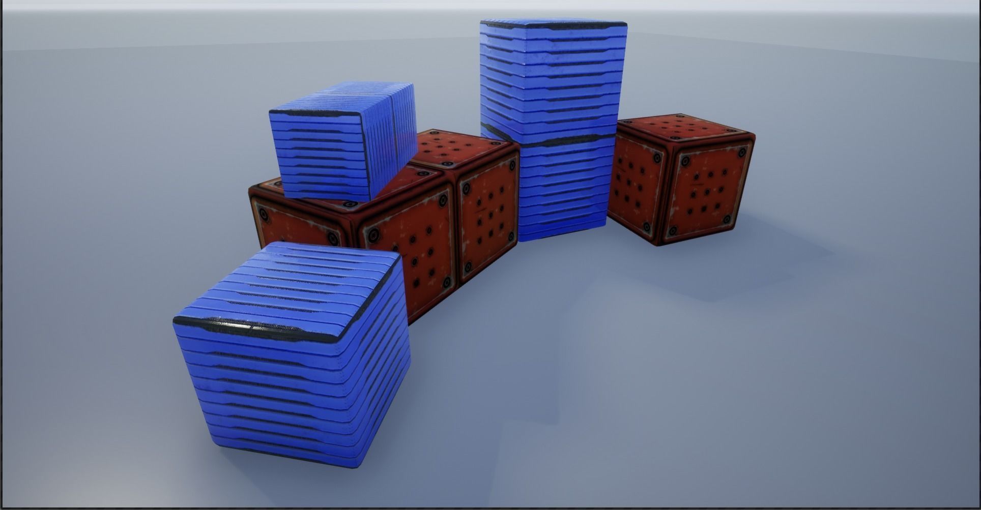 3D model Lowpoly Metal Sci-Fi Crates and Containers VR / AR / low-poly ...
