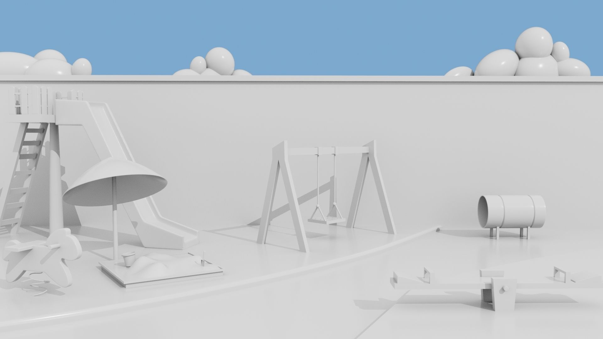 Cartoon Kids Park Environment free 3D model | CGTrader