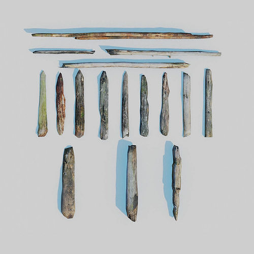 3D model Rotten Beams Boards Poles Pack VR / AR / low-poly | CGTrader