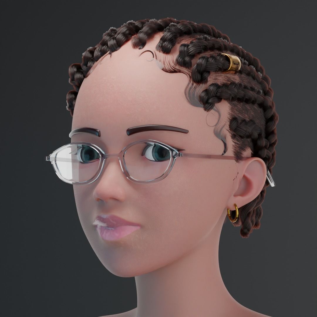Lady on Braids 3D model | CGTrader