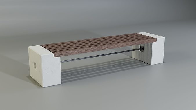 Concrete Bench - Type 3A long 3D model | CGTrader