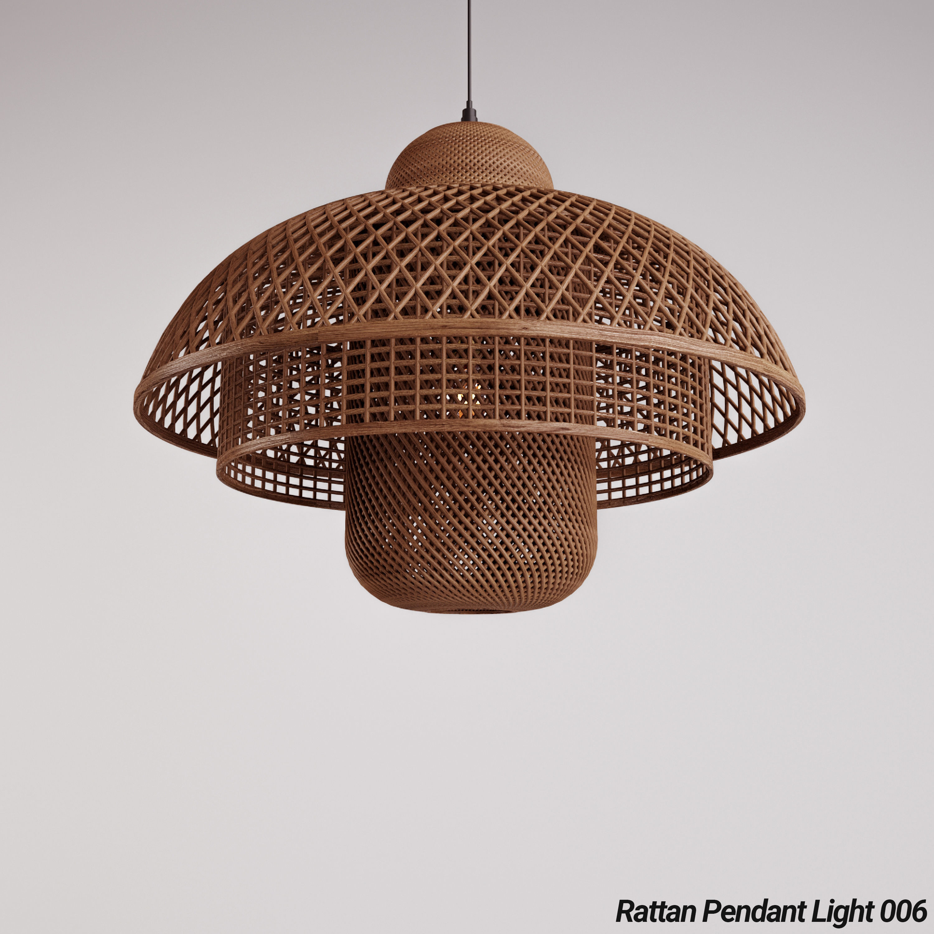 Realistic Rattan Pendant Lights High Detail 3D model | CGTrader