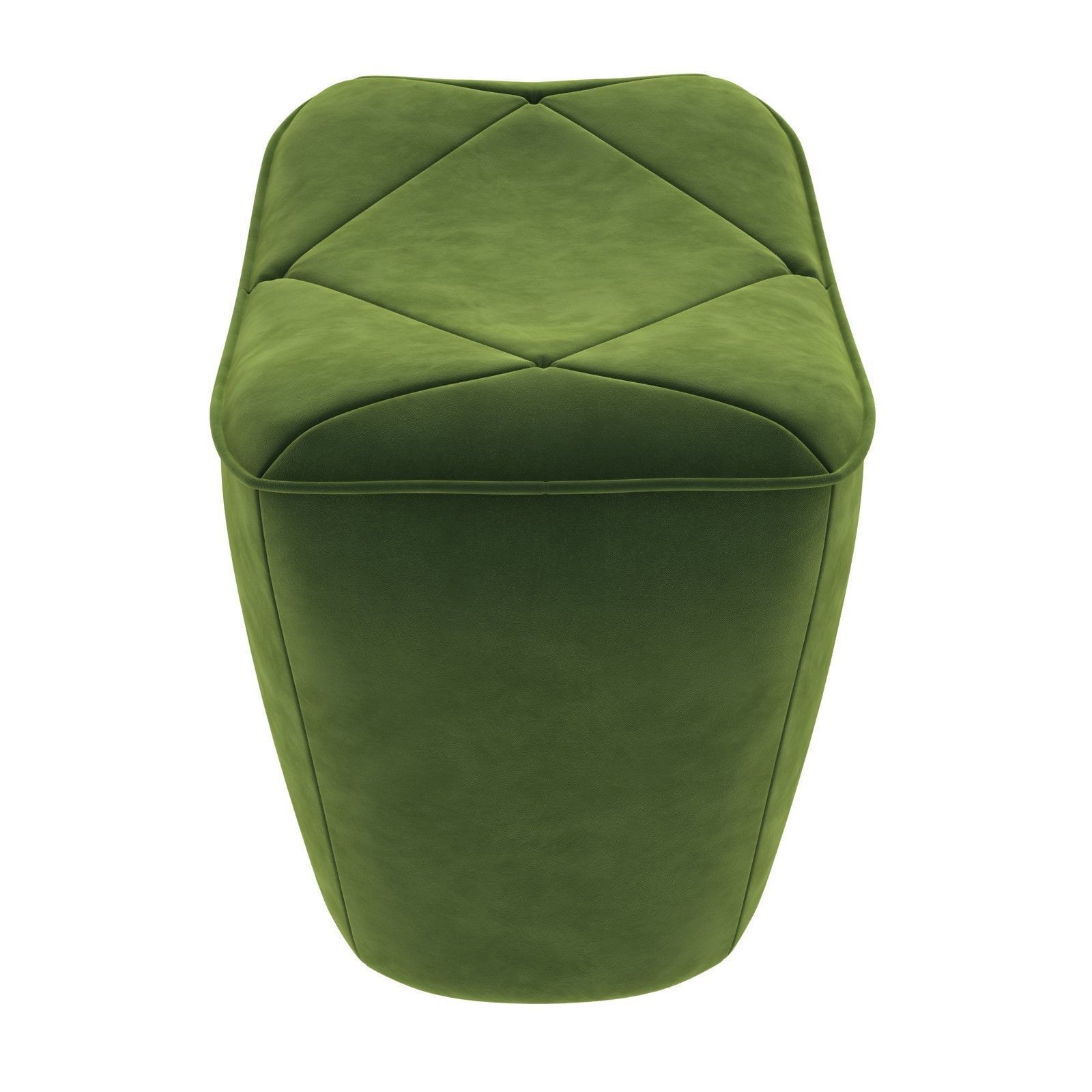 Green poof ottoman bench with stitched seat 3D model | CGTrader