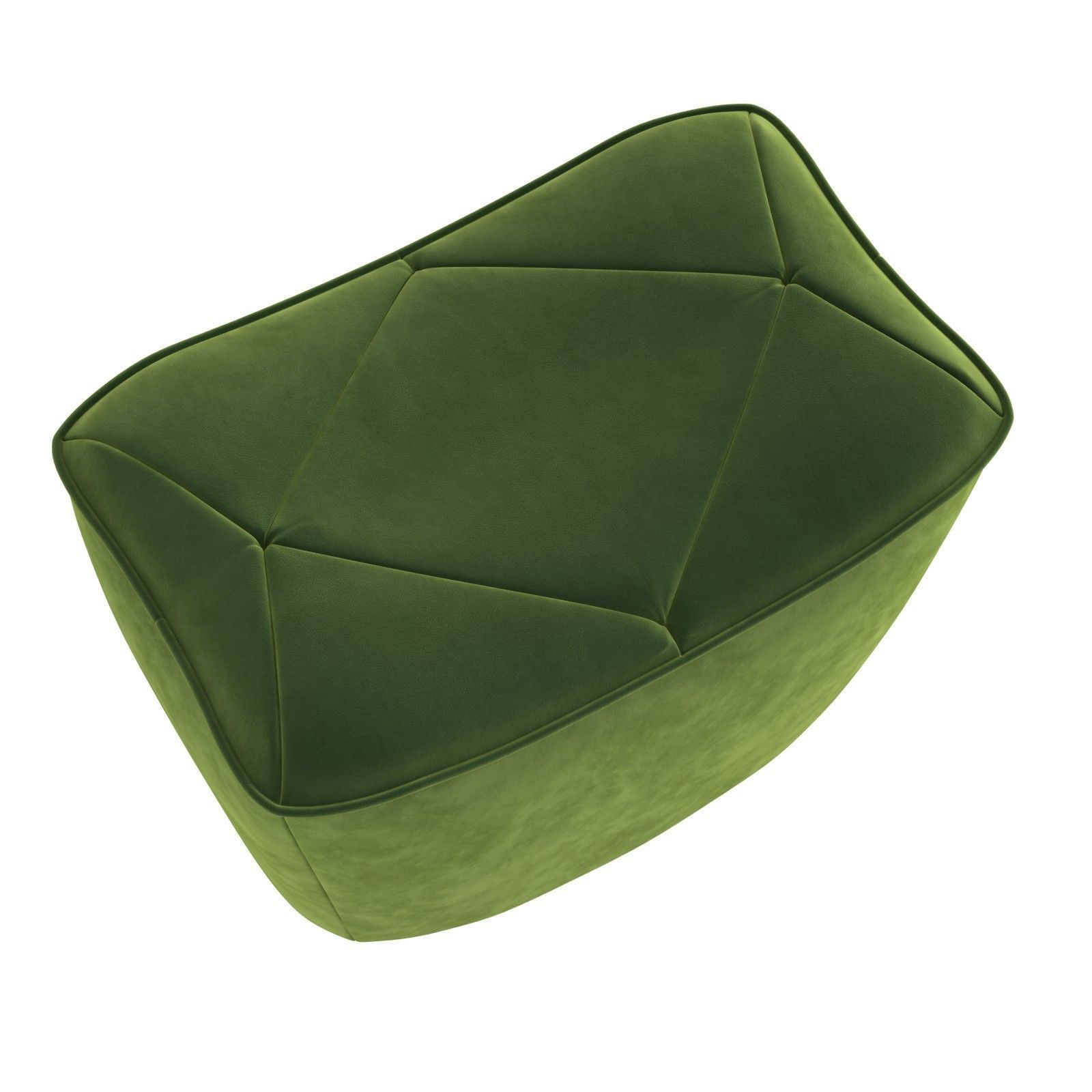 Green poof ottoman bench with stitched seat 3D model | CGTrader