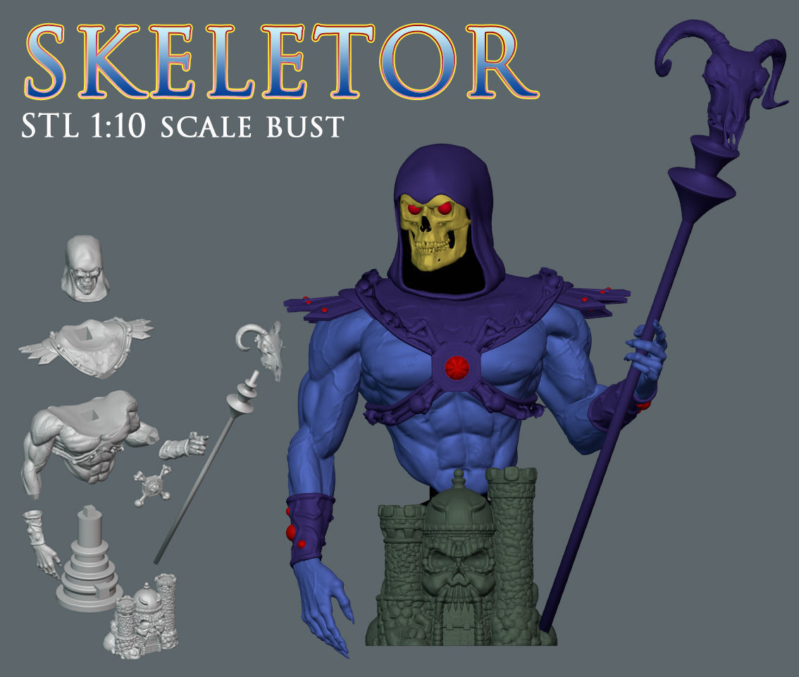 Masters of The Universe Skeletor bust sculpture - 3D print model 3D ...
