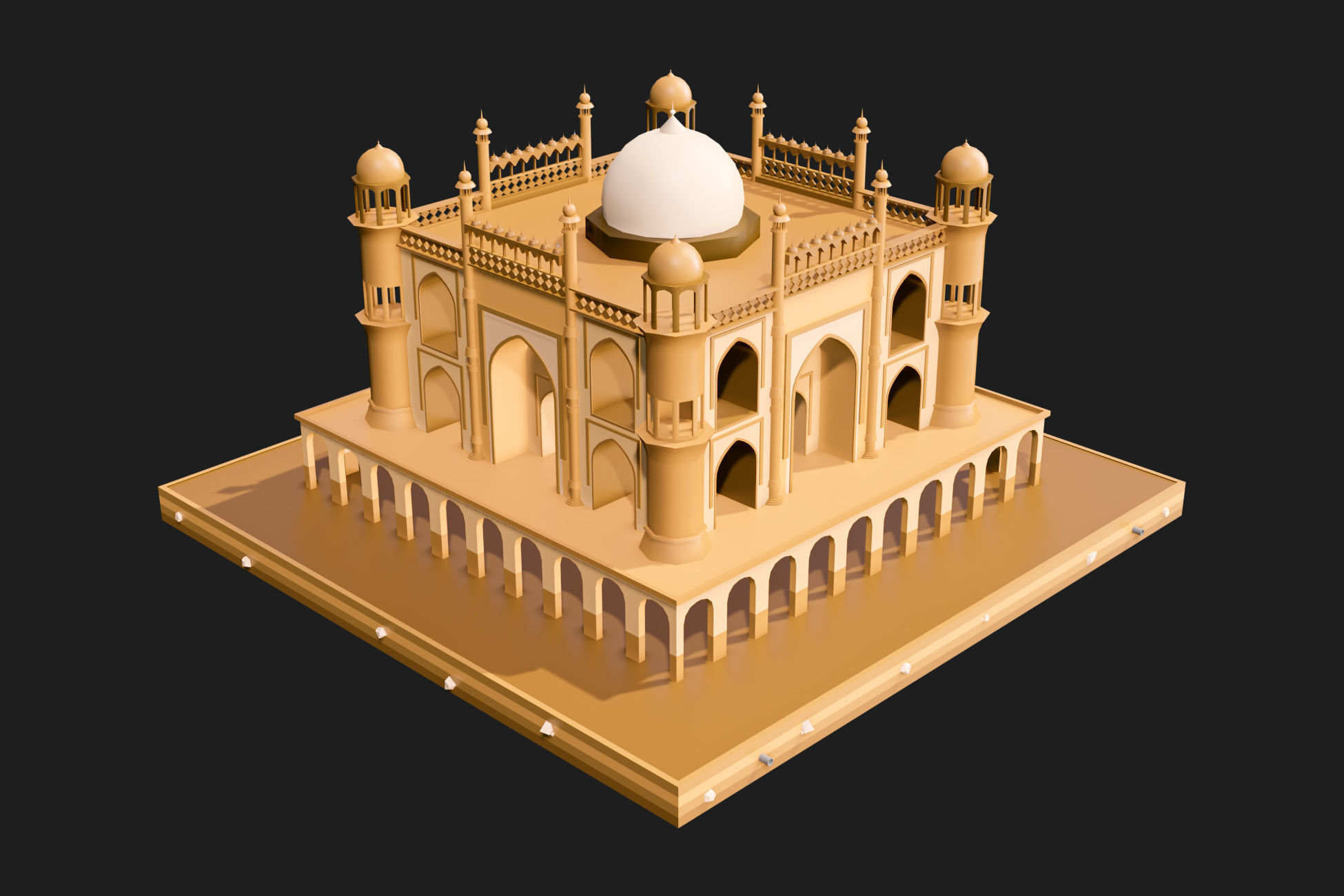 3D model Low Poly Indian Monuments Low-poly Landmarks VR / AR / low ...