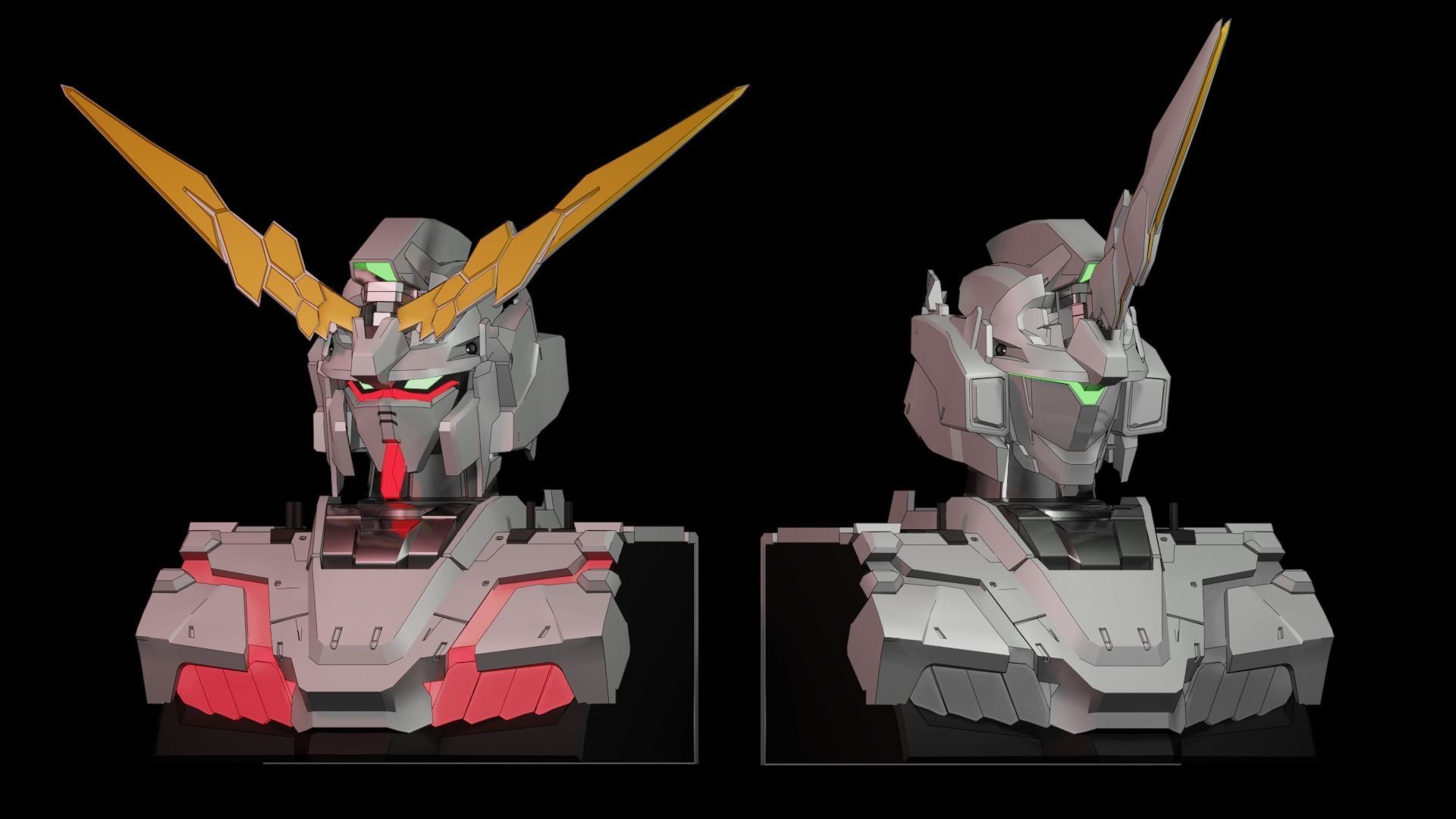 Bust Gundam Unicorn free 3D model | CGTrader