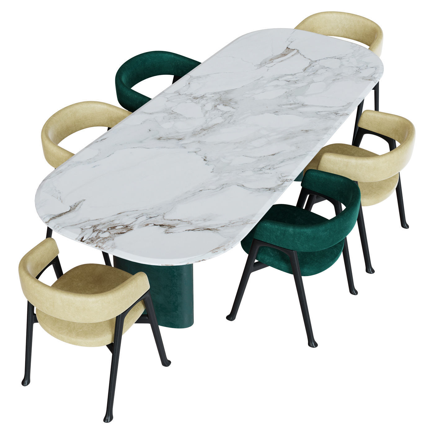 Baxter Corinne chair and Baxter Ellipse table 3D model | CGTrader