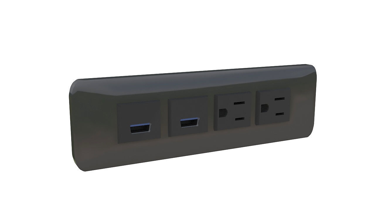 Recessed power socket grommet 3D model | CGTrader