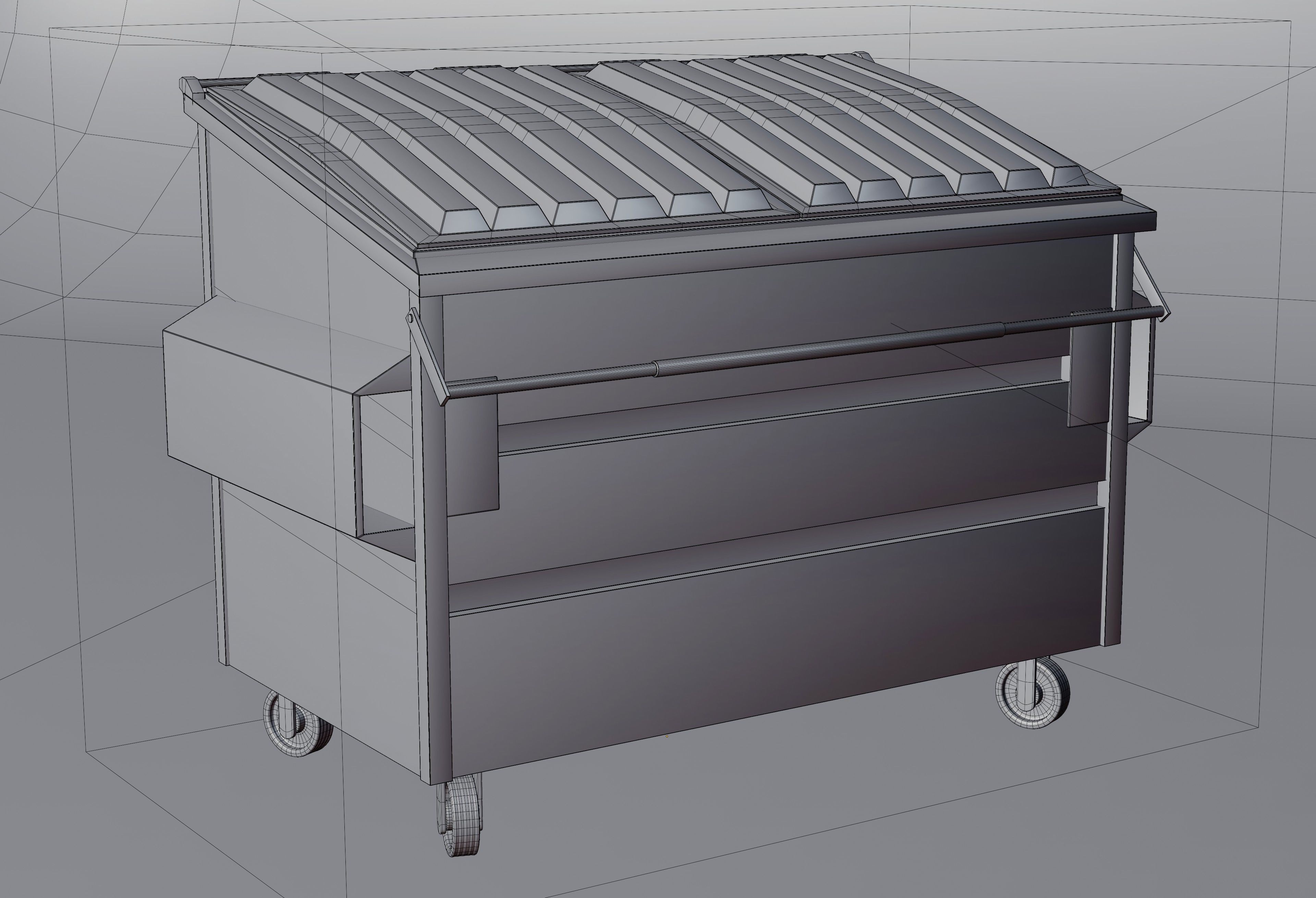 Trash Dumpster - Blender 3D model rigged | CGTrader