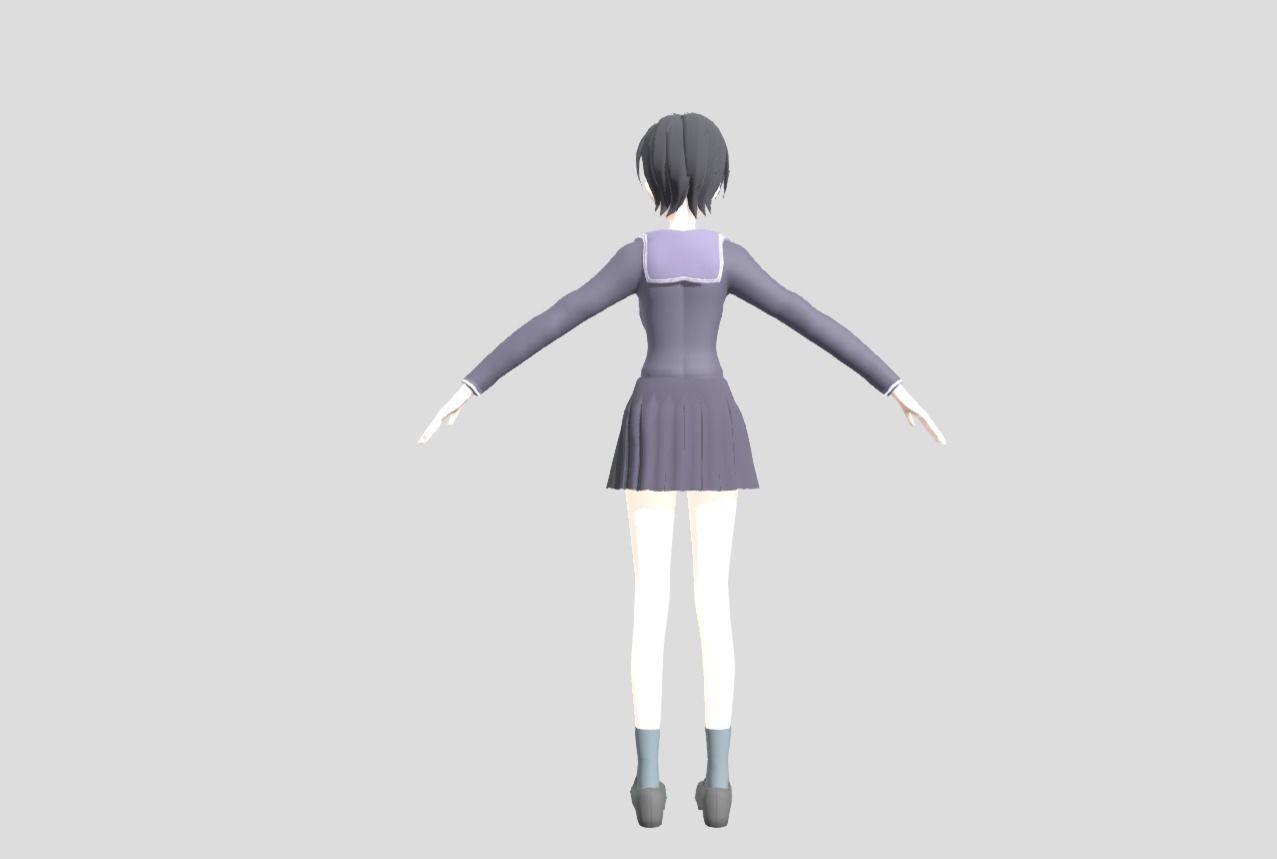 anime girl 2 free 3D model rigged | CGTrader