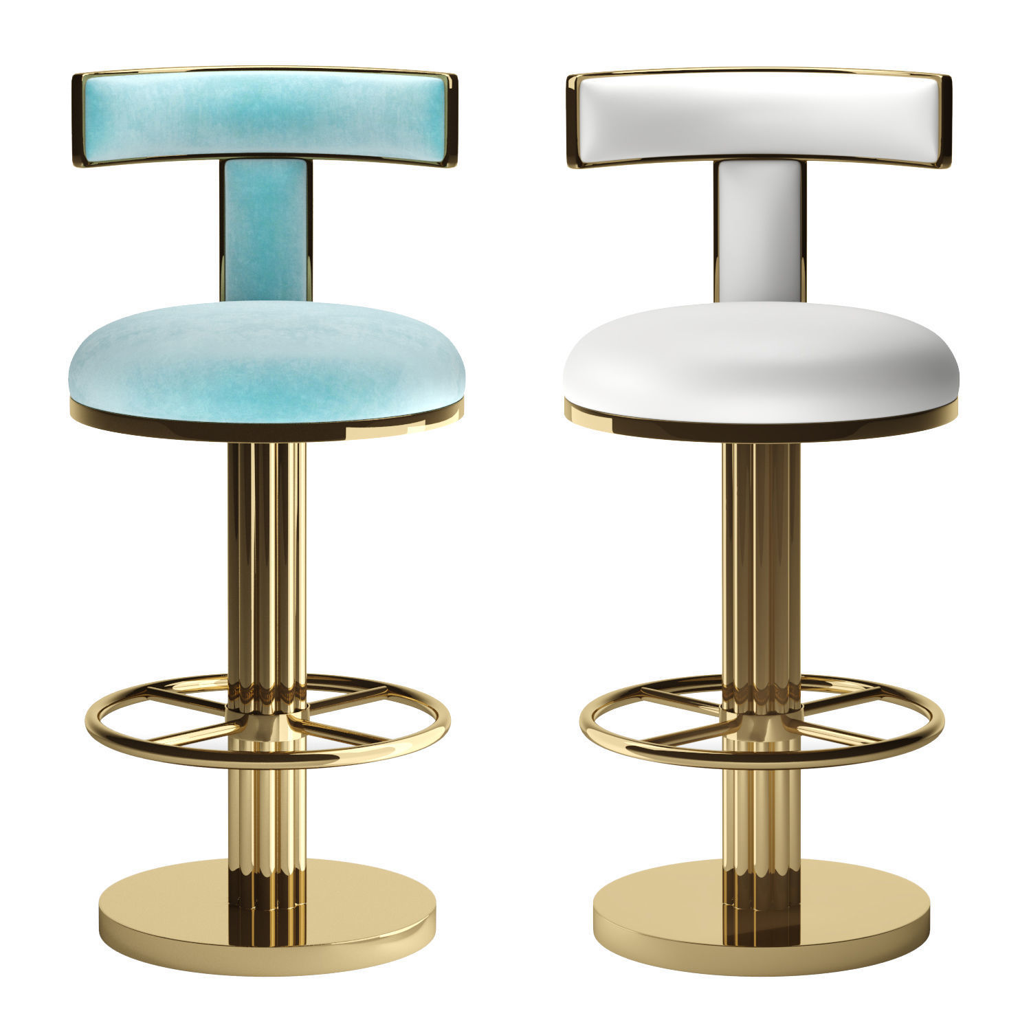 Modern Brushed Gold bar chair 3D model | CGTrader