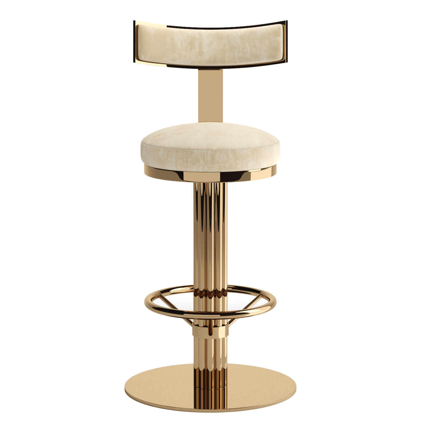 OSCAR swivel gold bar chair 3D model | CGTrader