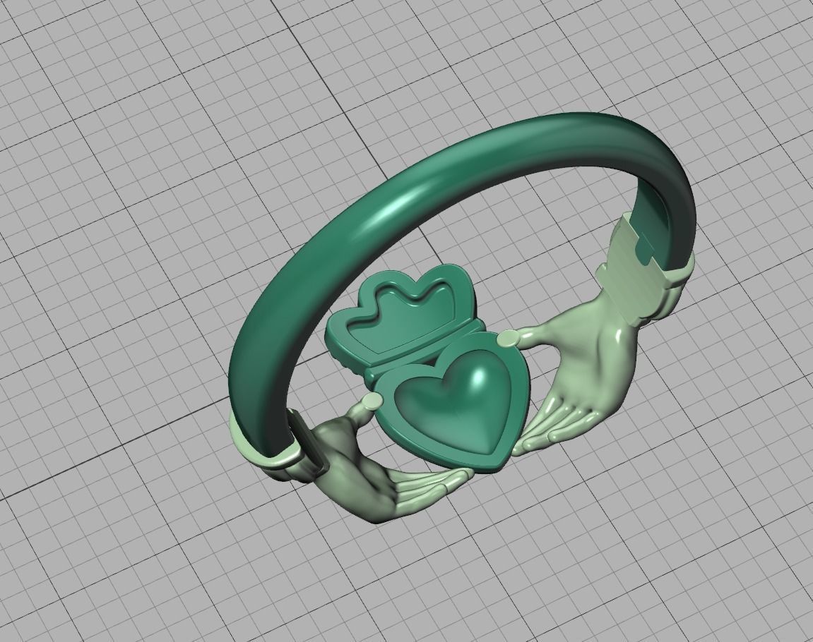Claddagh Ring TwoTone Unique design ring 3dmodel 3D model 3D printable | CGTrader