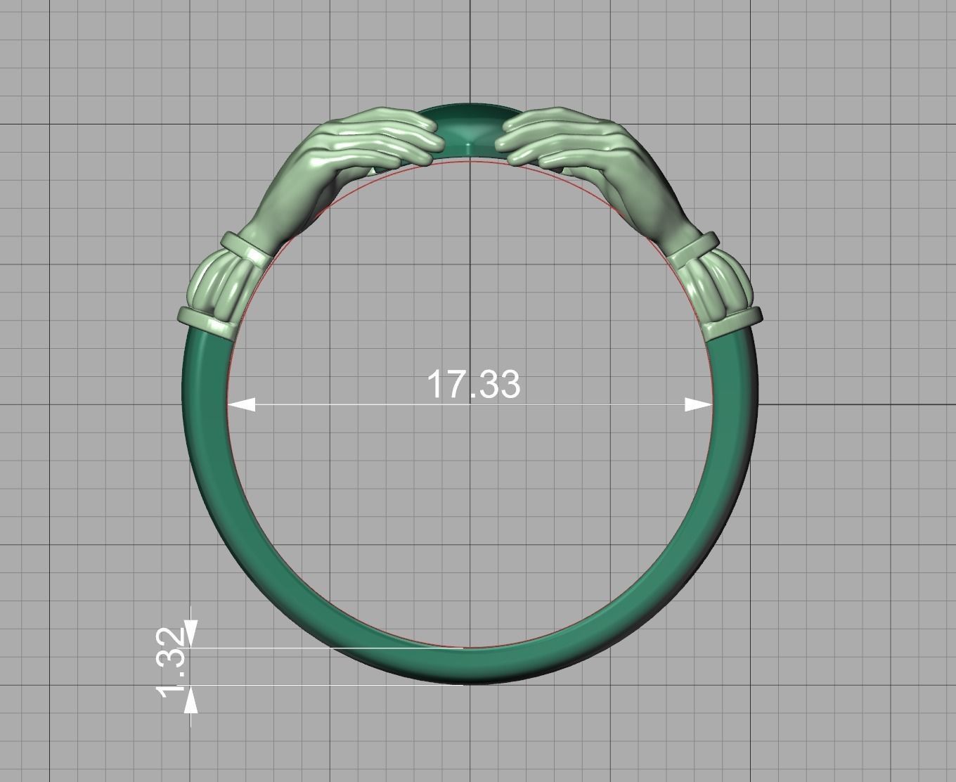 Claddagh Ring TwoTone Unique design ring 3dmodel 3D model 3D printable | CGTrader