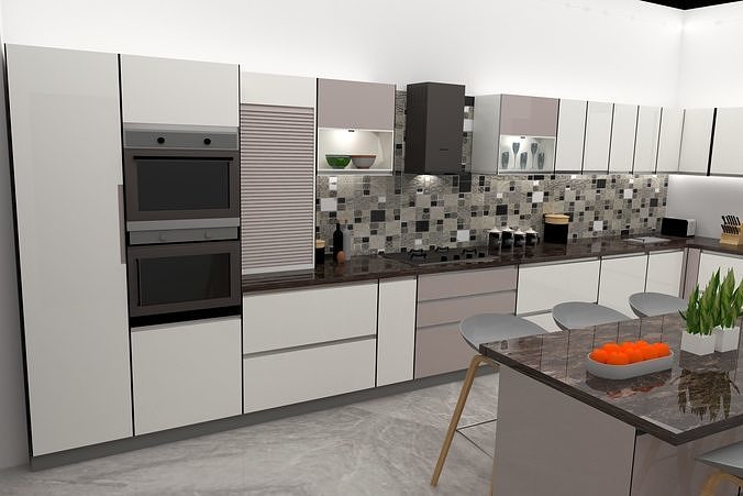 MODULAR KITCHEN 1 free 3D model 3D printable | CGTrader