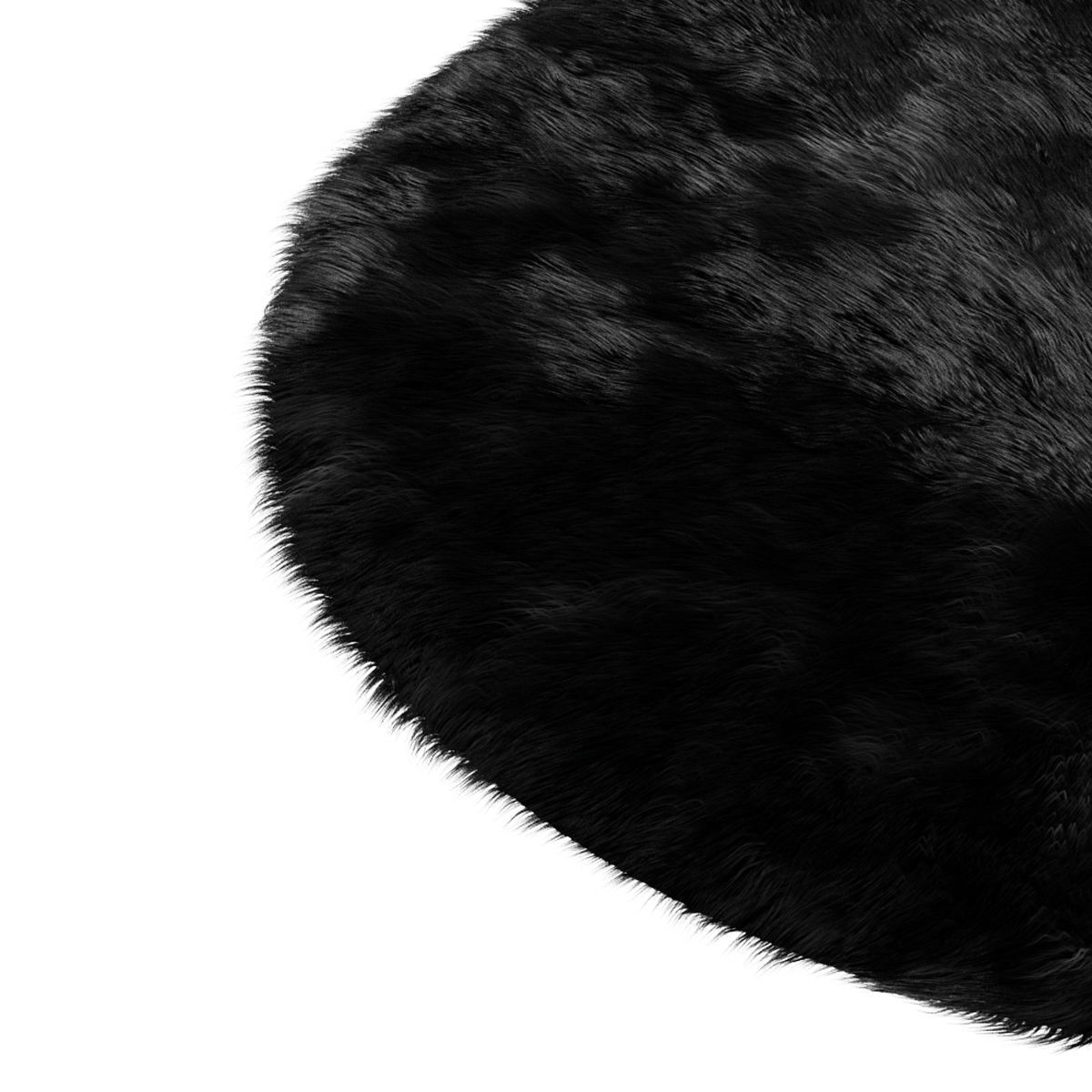 Round fluffy black carpet 3D model | CGTrader