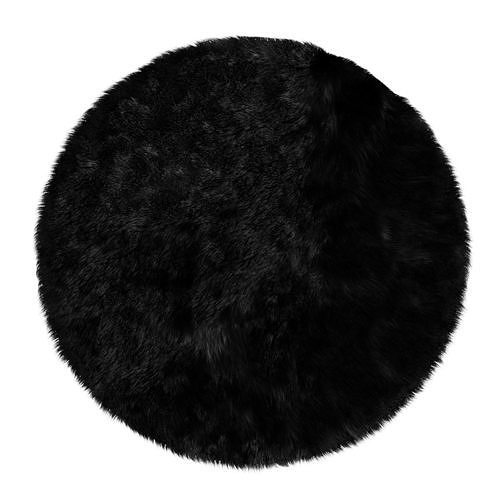 Round fluffy black carpet 3D model | CGTrader