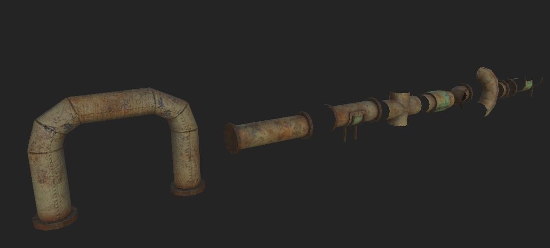 Lead Rusty Plumber Pipes free VR / AR / low-poly 3D model | CGTrader