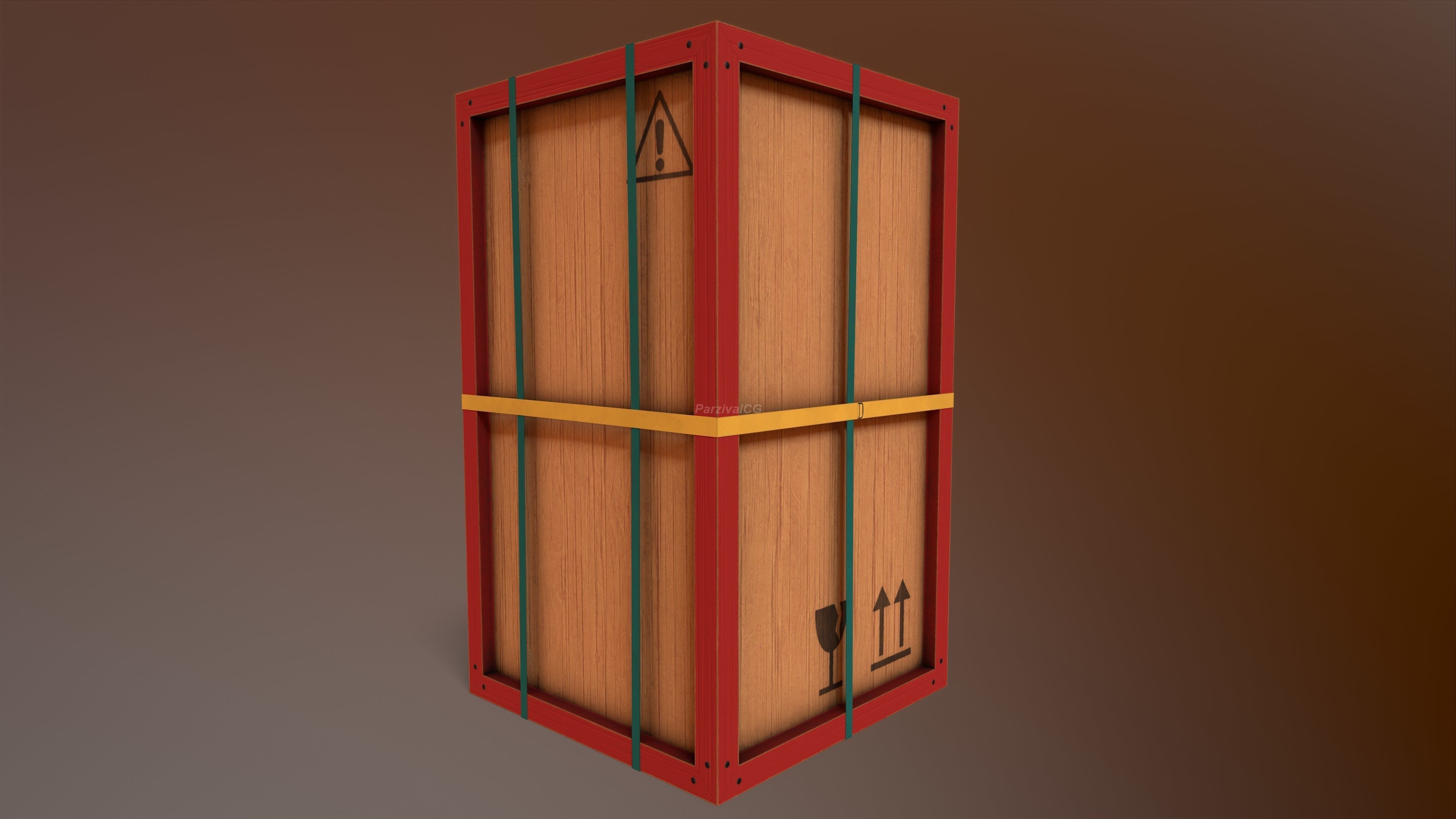 3D model Stylized Wooden Shipping Crate 4K Game-Ready VR / AR / low ...