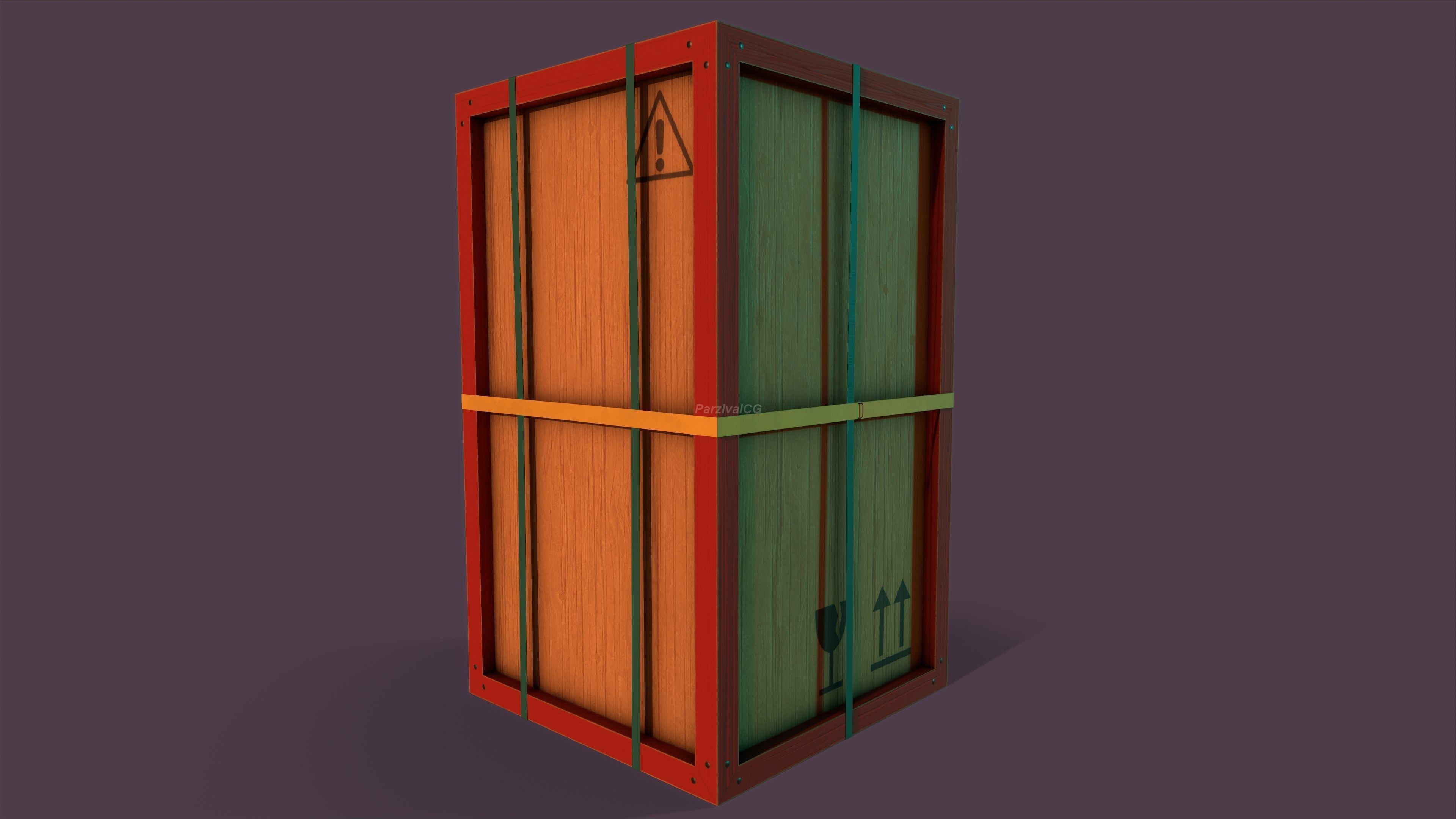 3D model Stylized Wooden Shipping Crate 4K Game-Ready VR / AR / low ...