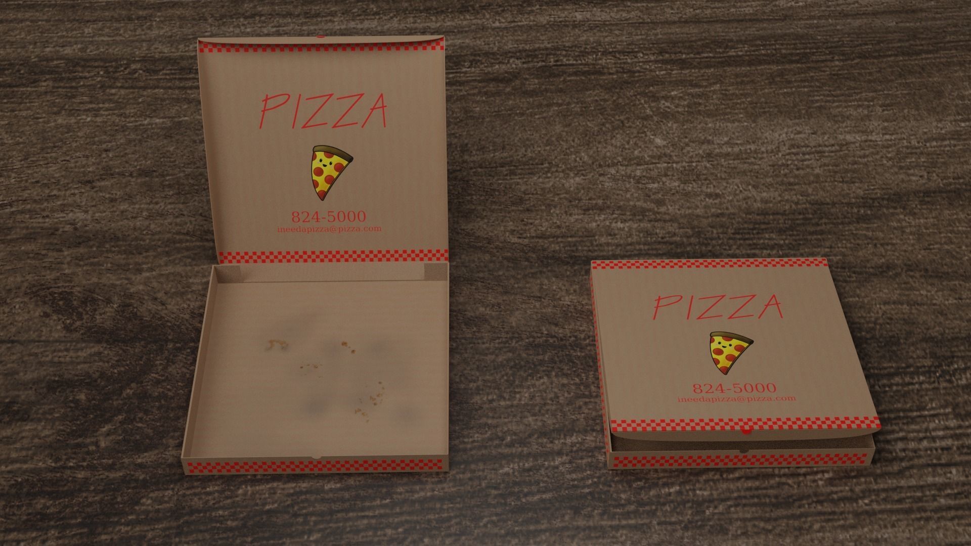 3D model Stained Pizza Box Model VR / AR / low-poly | CGTrader