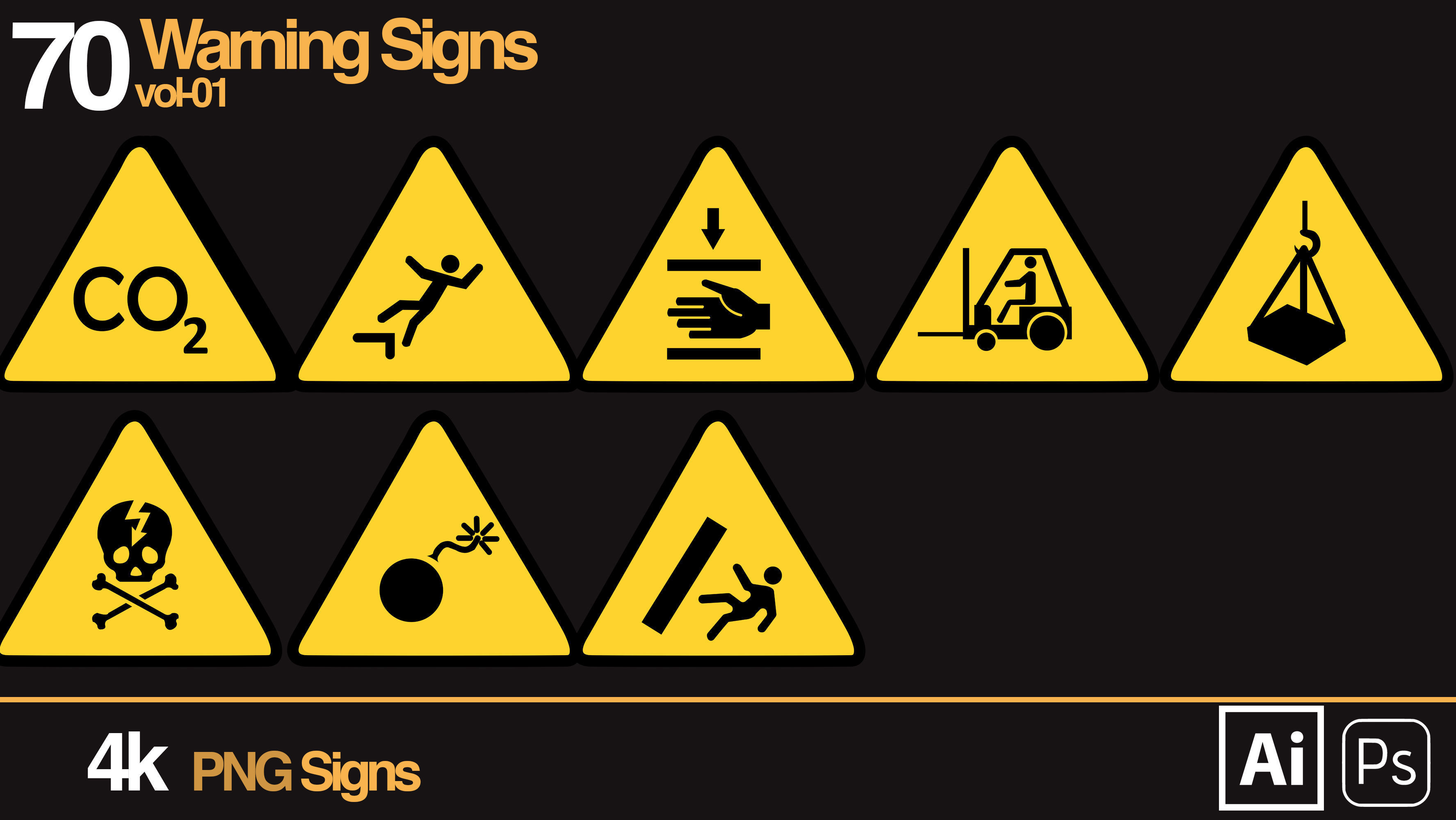70 WARNING SIGN DECALS Texture | CGTrader