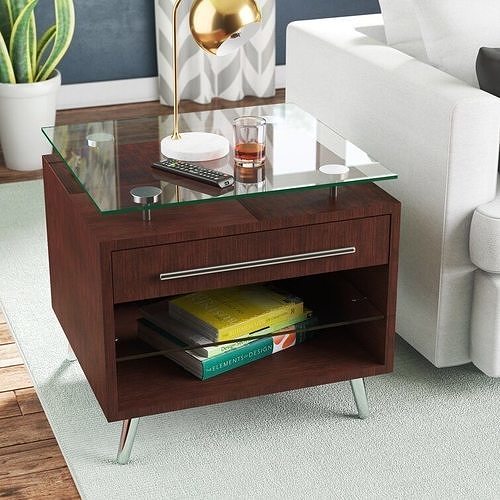 Daughtry Glass End Table with Storage free 3D model | CGTrader