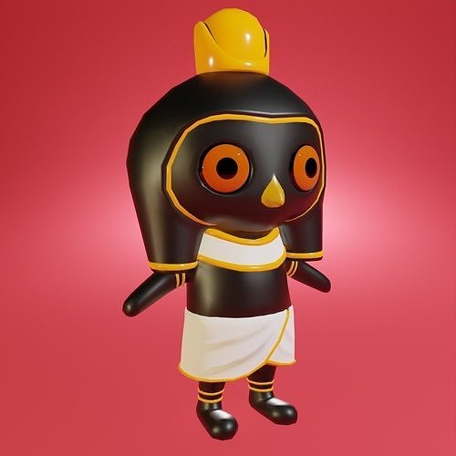 3D model Cute Mini Egyptian God Horus Character Figure VR / AR / low ...
