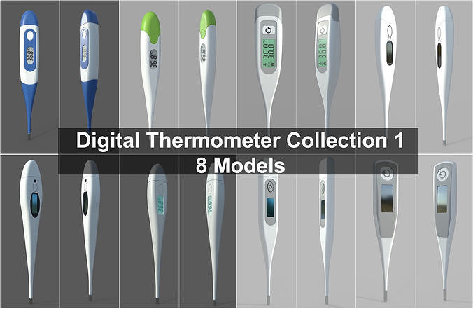 Digital Thermometer Collection 1 - 8 Models VR / AR / low-poly | CGTrader