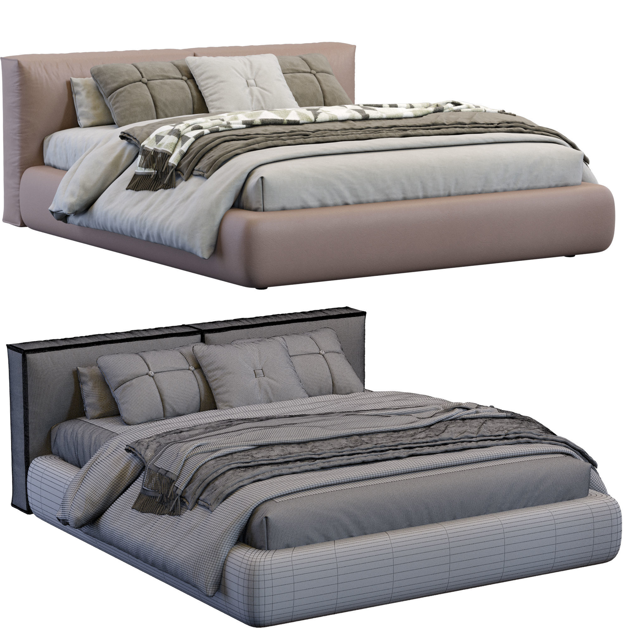 Leather Bed Boca Lomo 3D model | CGTrader