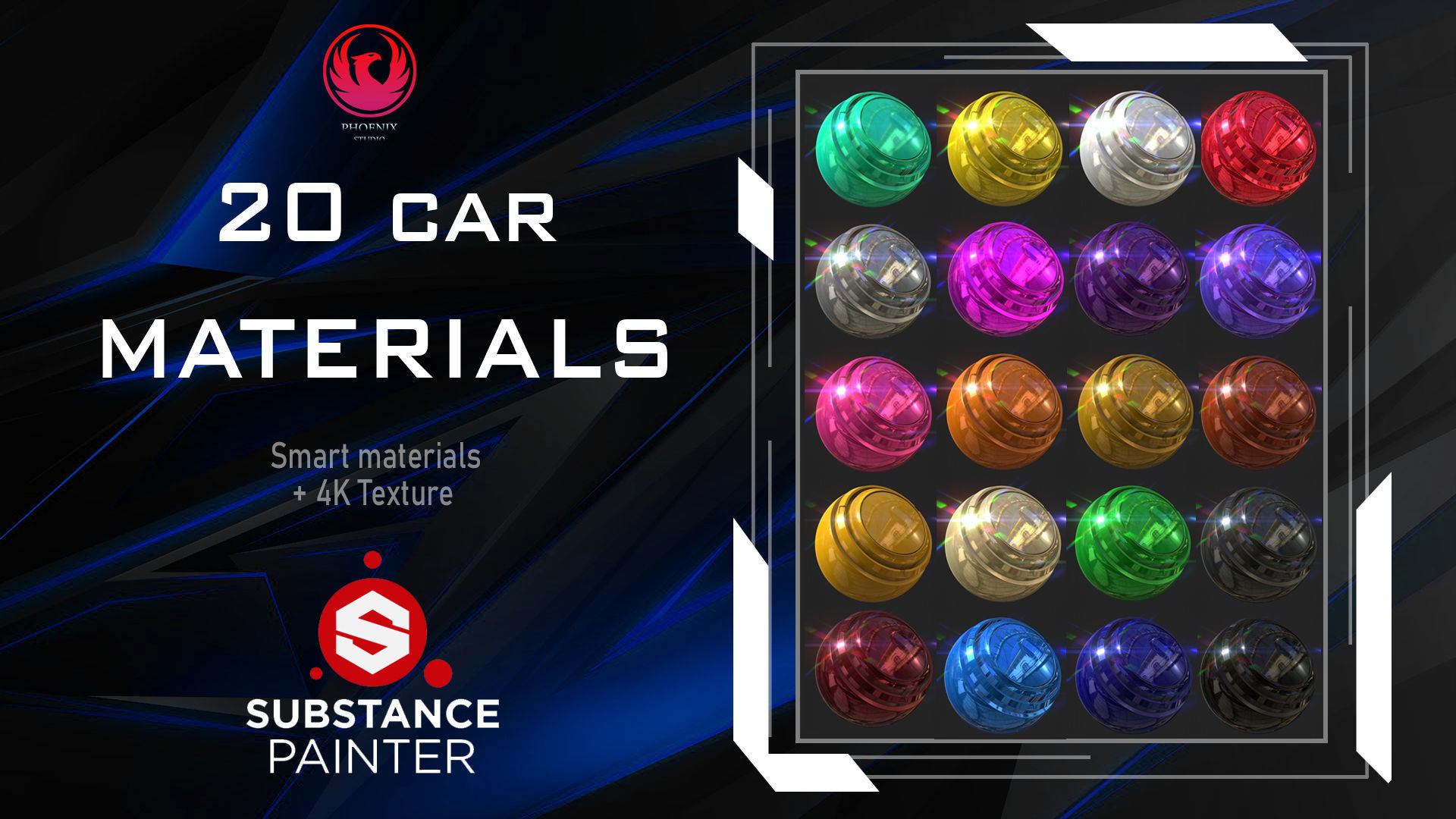 20 Car Materials 3D model | CGTrader