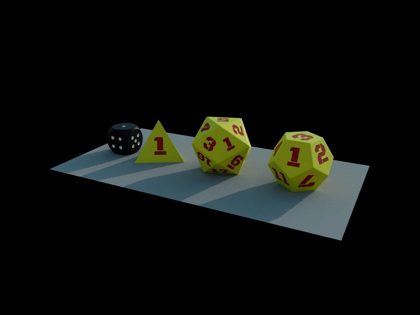 Game dice Polygons tetrahedron cube icosahedron dodecahedron free 3D ...