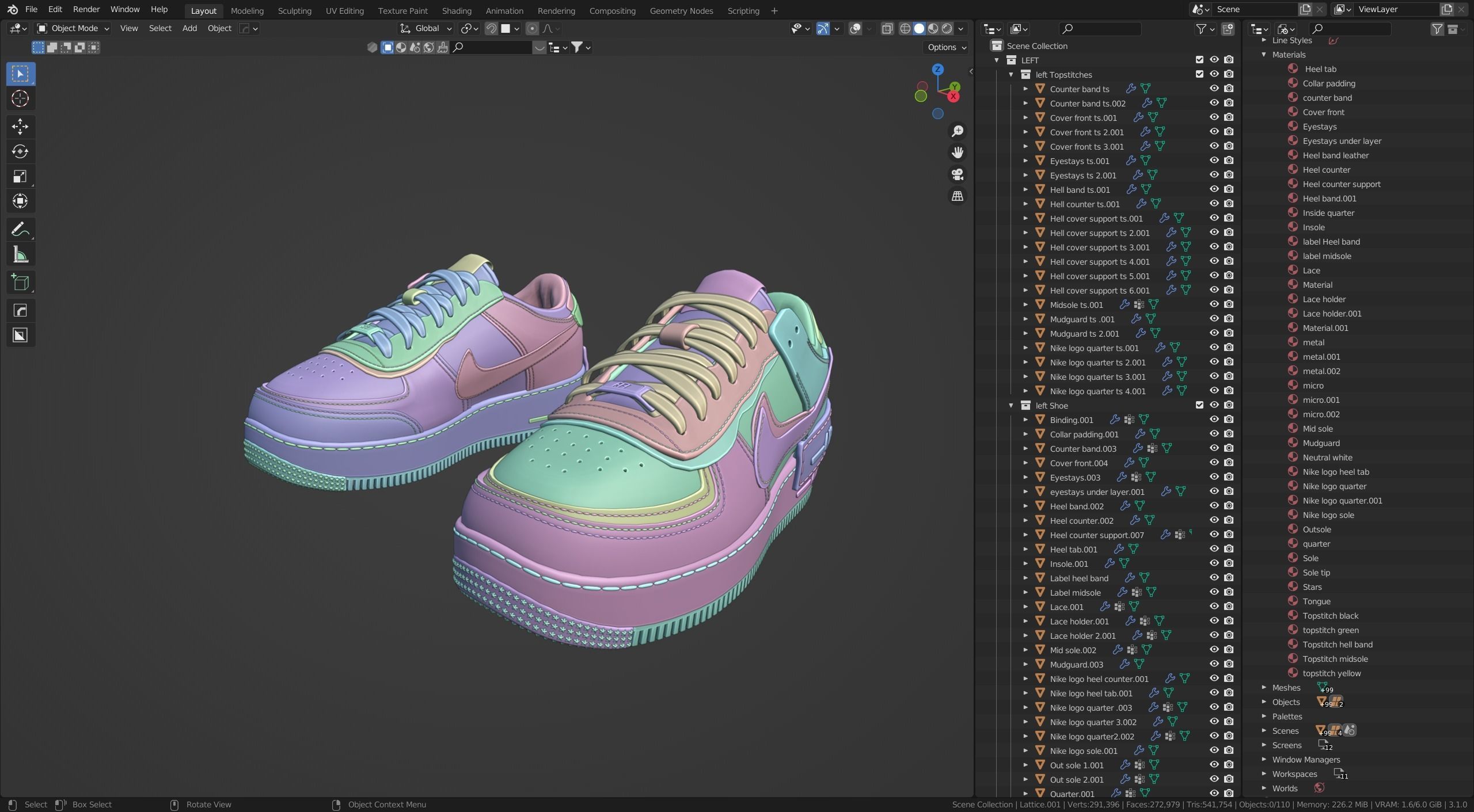 Air force 1 shadow 3D model | CGTrader